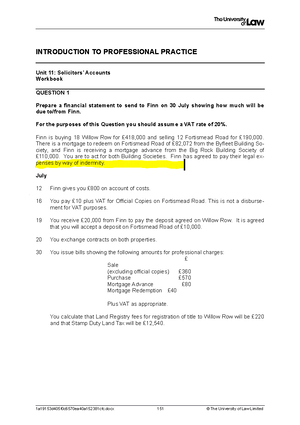 2223 ipp u11 solicitors accounts 01 ce01 workbook - INTRODUCTION TO PROFESSIONAL PRACTICE Unit ...