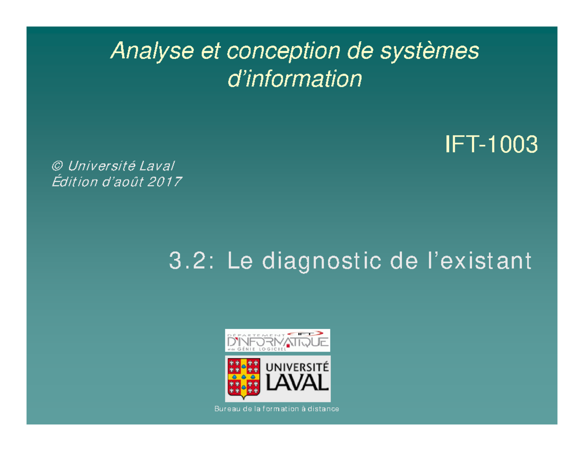 Module IFT-1003 - Analyse et conception de systèmes d’information IFT ...