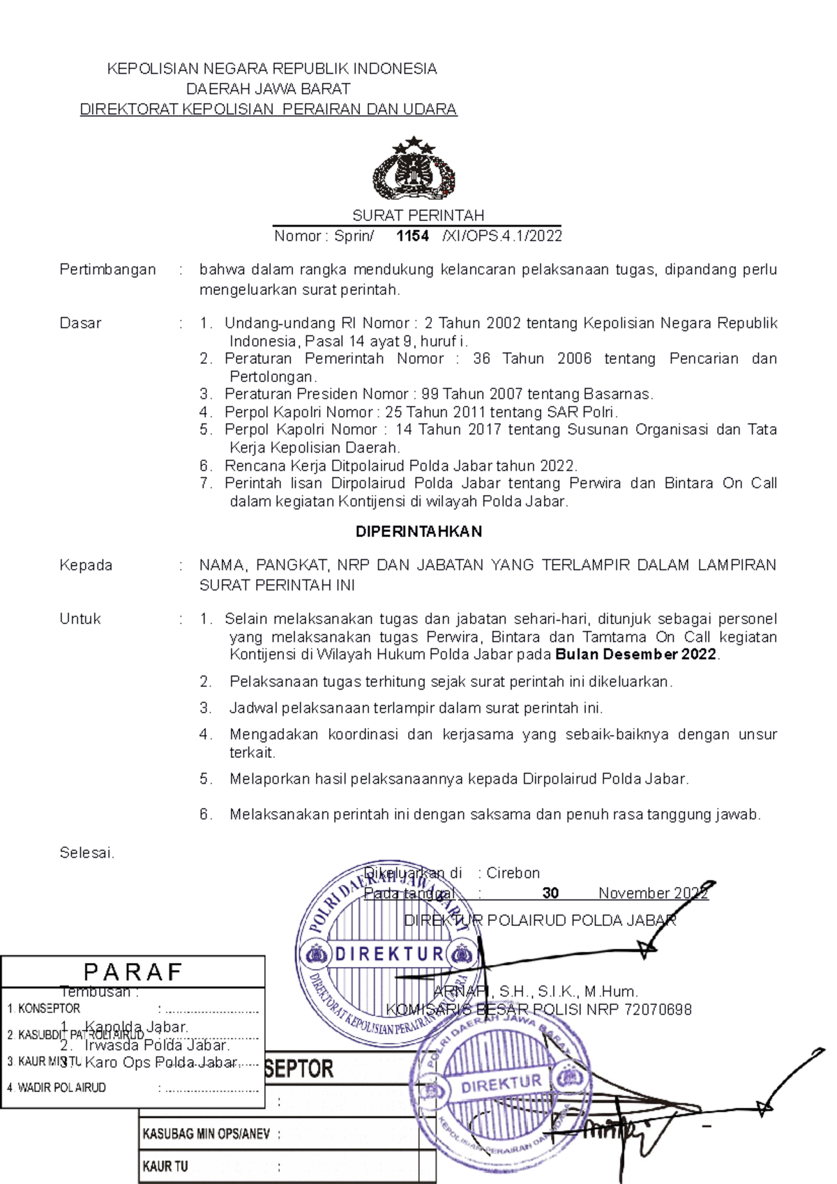 SP Piket Kontijensi REV - KEPOLISIAN NEGARA REPUBLIK INDONESIA DAERAH ...