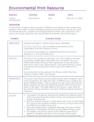 Ecs-425 last assignment - Effective literacy development environment “A ...