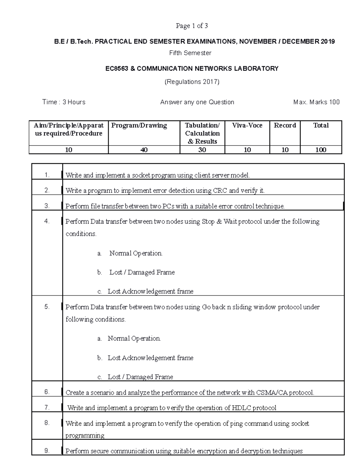 EC8563 - Page 1 of 3 B / B. PRACTICAL END SEMESTER EXAMINATIONS ...