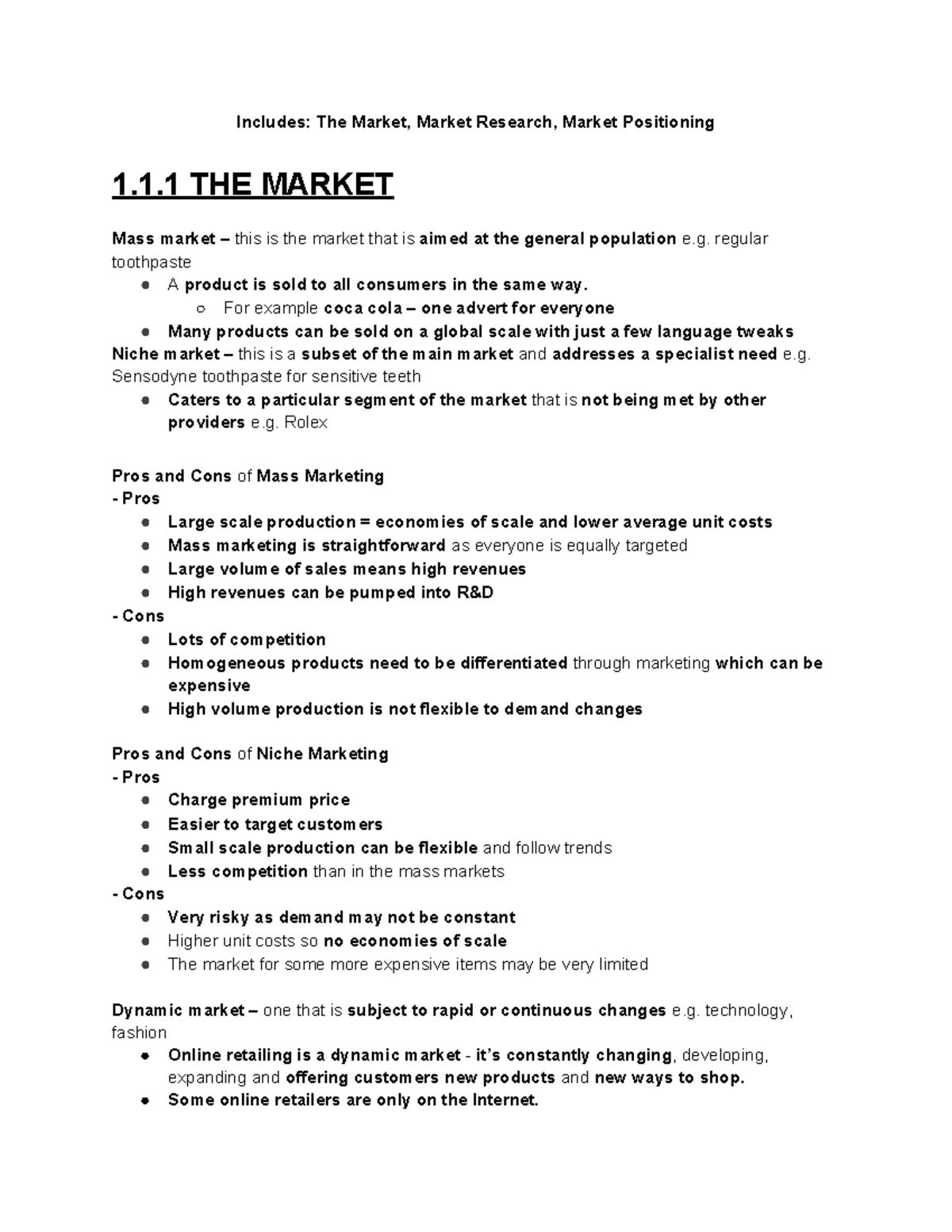 T1 - Meeting Customer Needs - Includes: The Market, Market Research ...