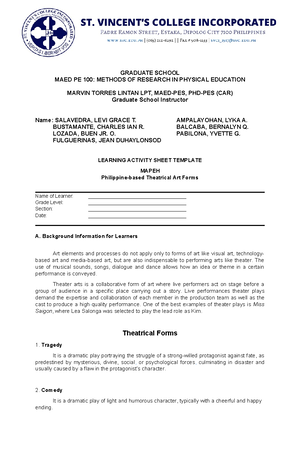 Grade 8-ARTS-WEEK 2 - MAPEH - Grades 1 to 12 Daily Lesson Log School ...