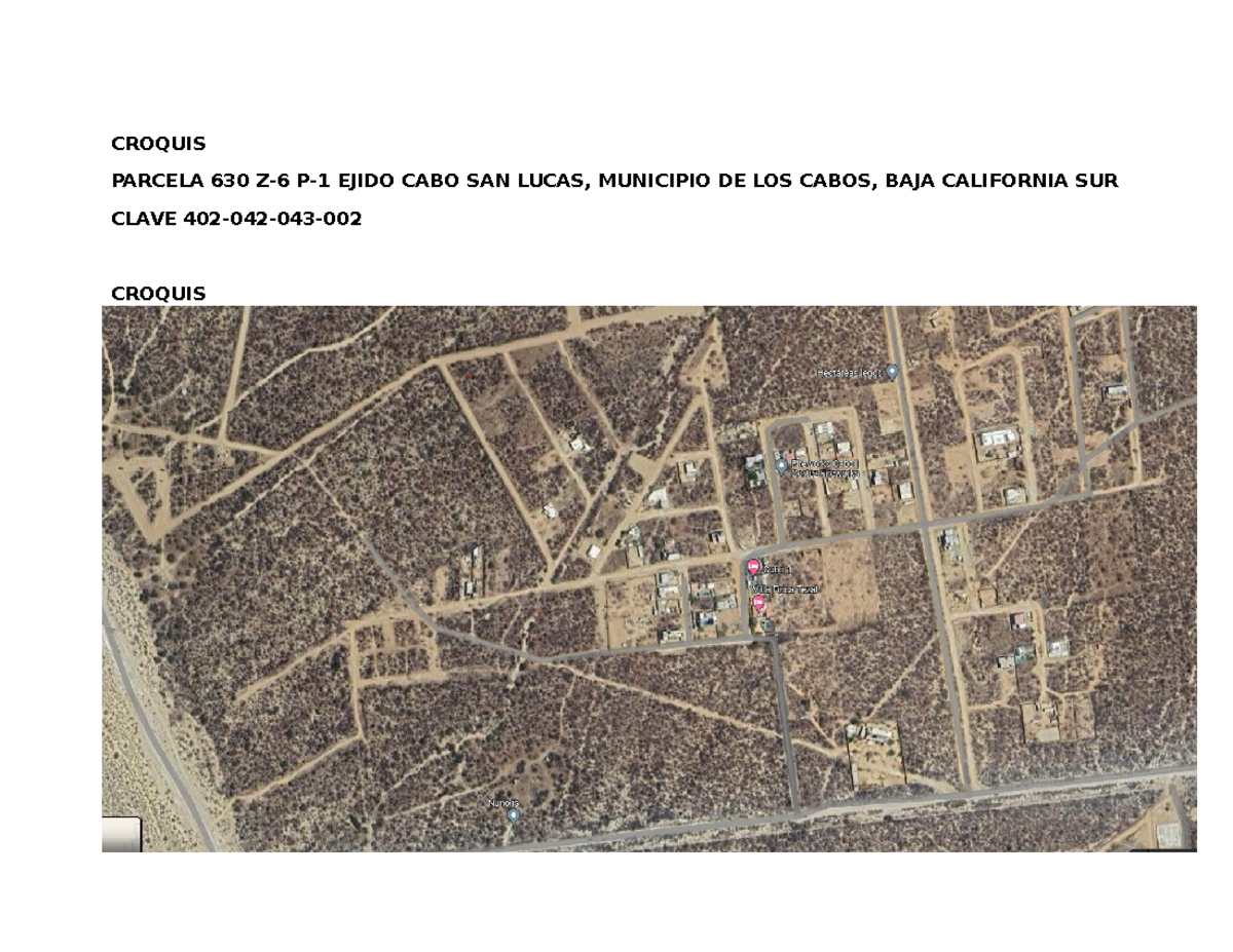 Croquis - Derecho Mercantil - CROQUIS PARCELA 630 Z-6 P-1 EJIDO CABO ...