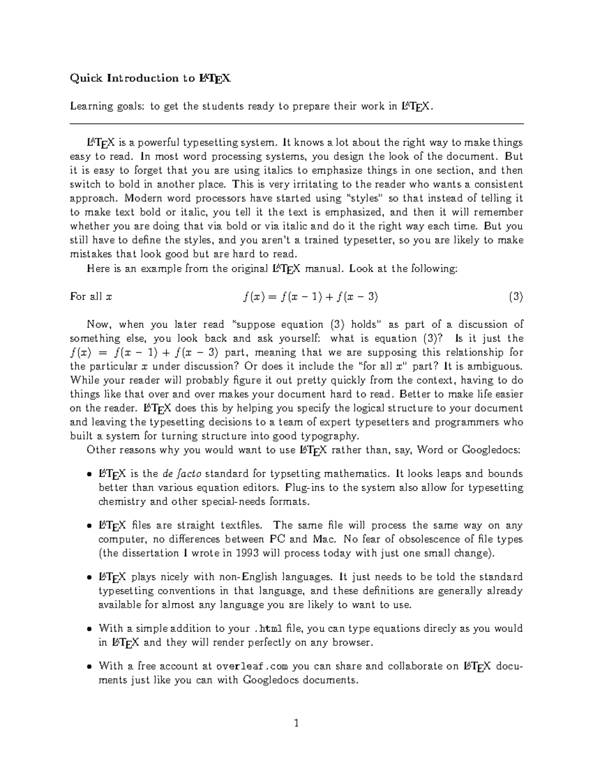 02 Intro to La Te X - using LaTeX and applying formats for the course ...