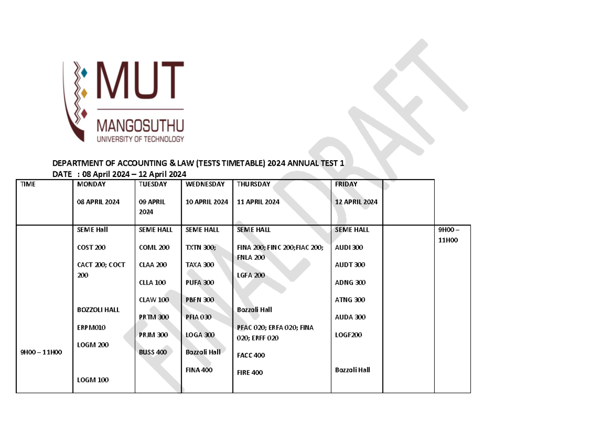 2024 April test 1 timetable-1 - DEPARTMENT OF ACCOUNTING & LAW (TESTS ...