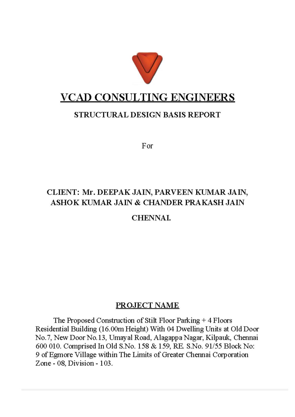 Front page - aaa - VCAD CONSULTING ENGINEERS STRUCTURAL DESIGN BASIS ...