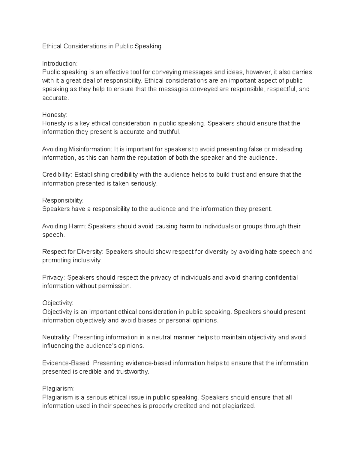 Communication Skills Lecture Notes 17 - Ethical Considerations in ...