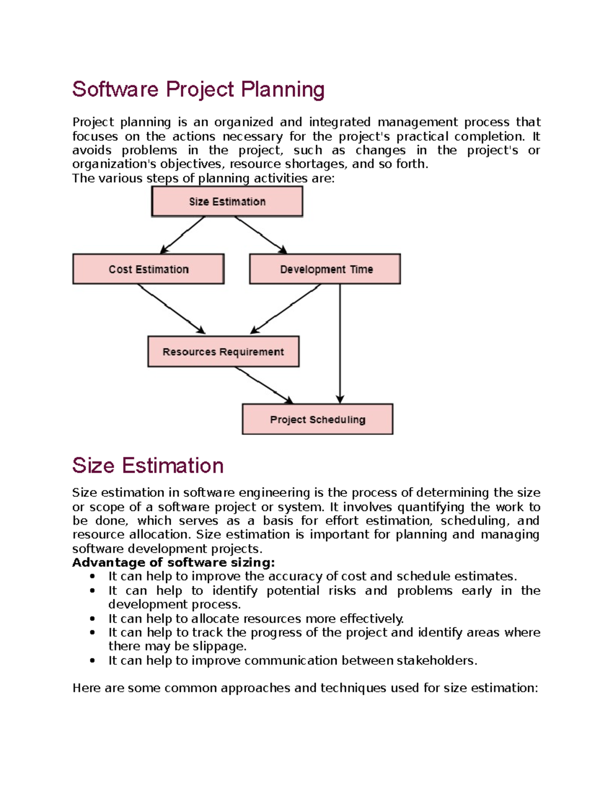 Software Project Planning - Software Project Planning Project planning ...