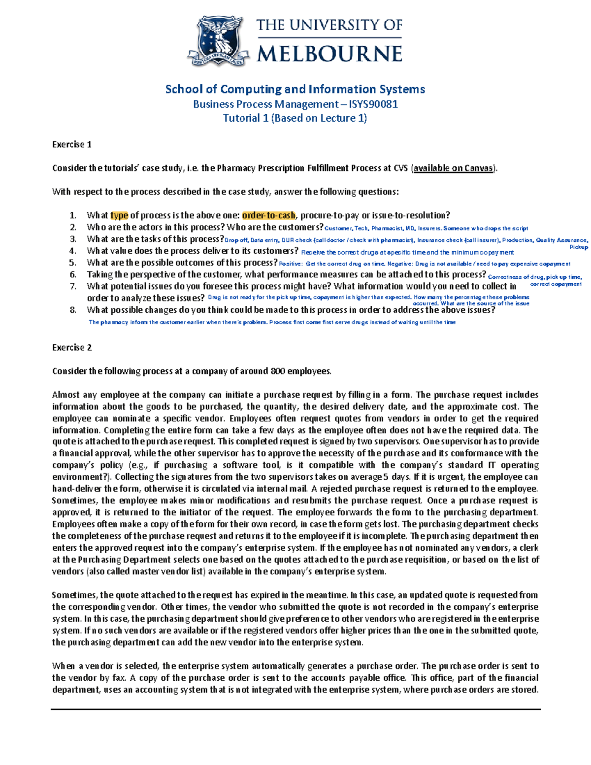 Tutorial-1 - Tute 1 - School of Computing and Information Systems ...