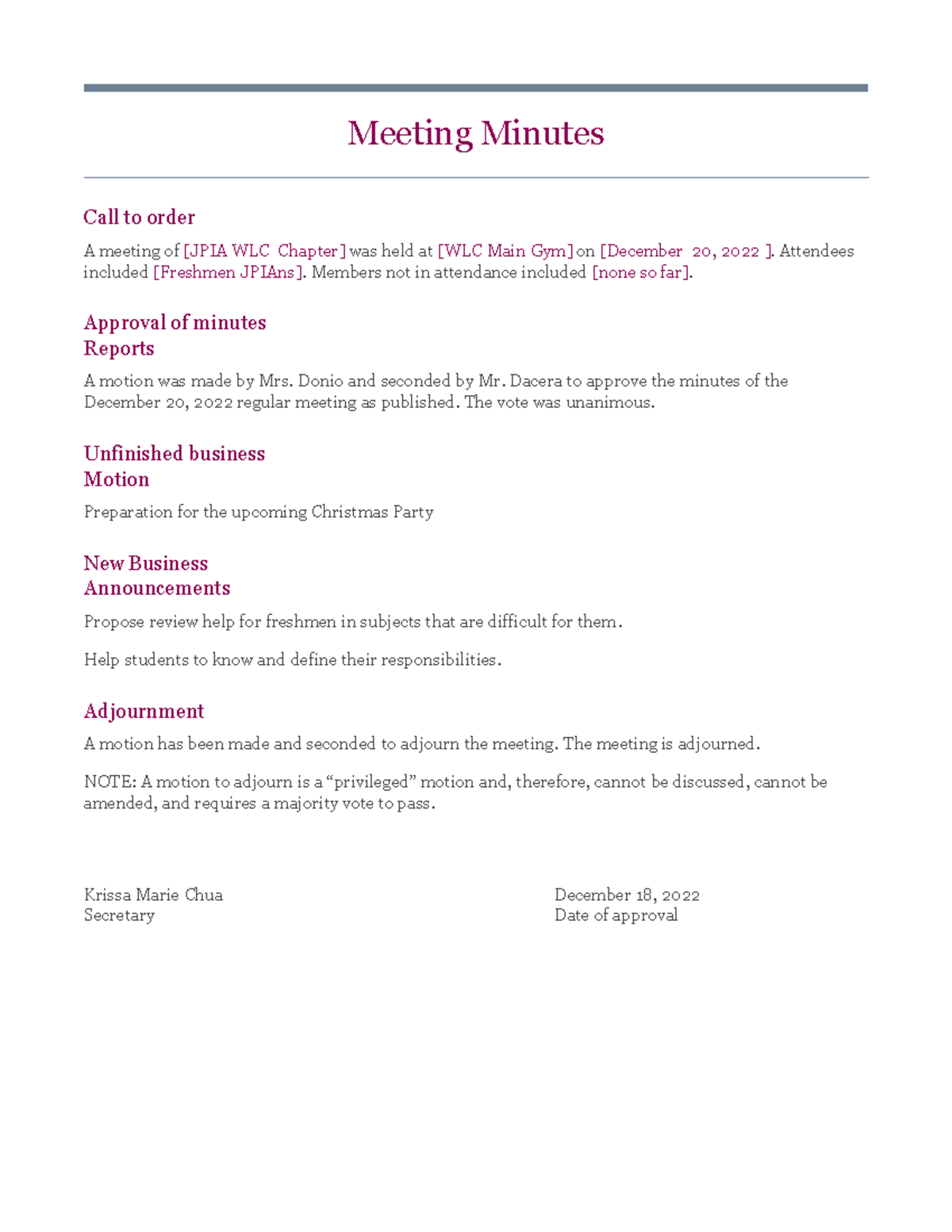 Minutes of meeting - nyiuuiroikjhgfrtyujhgfdertyuj - Meeting Minutes ...