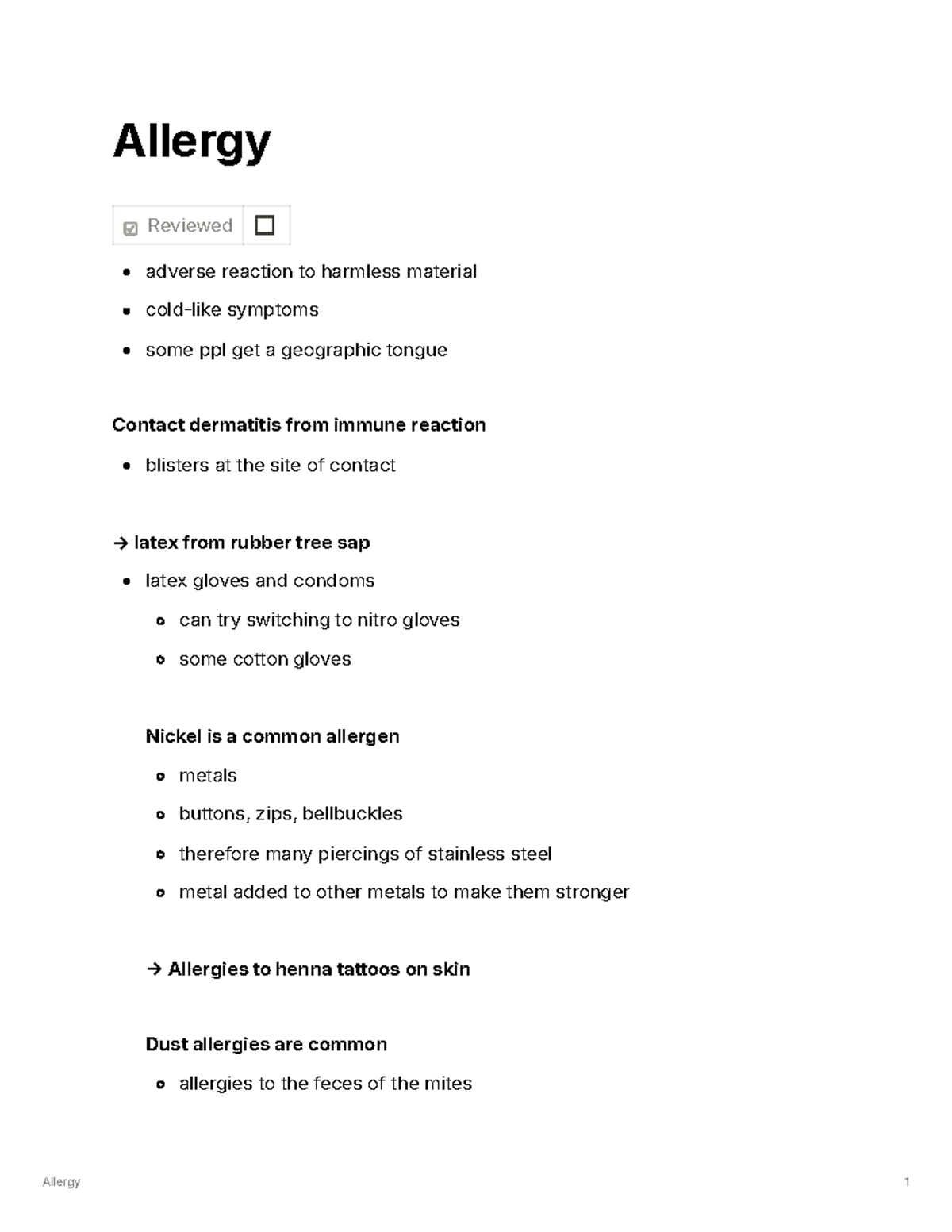 Allergy bps1101 - Allergy Reviewed adverse reaction to harmless ...