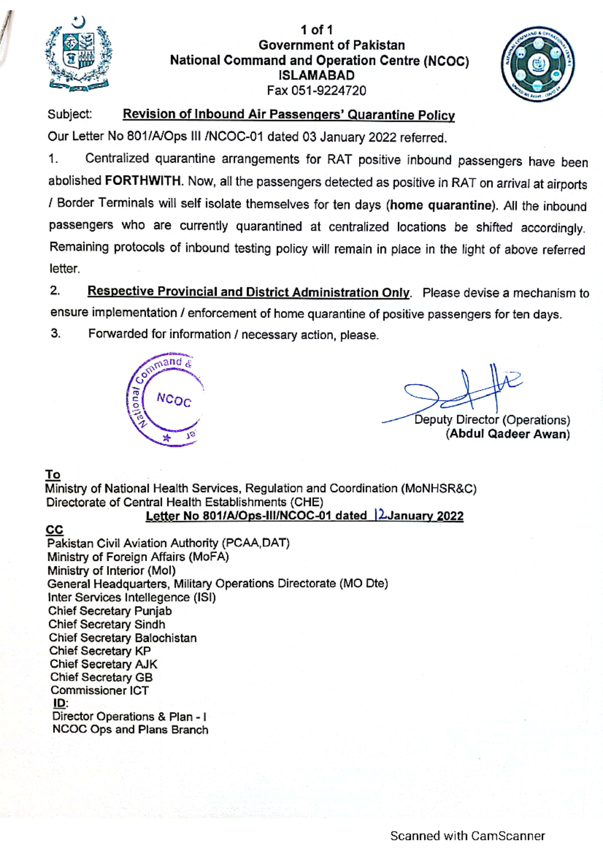 Revised Testing Protocols Inbound and Outbound Travels - Government of ...