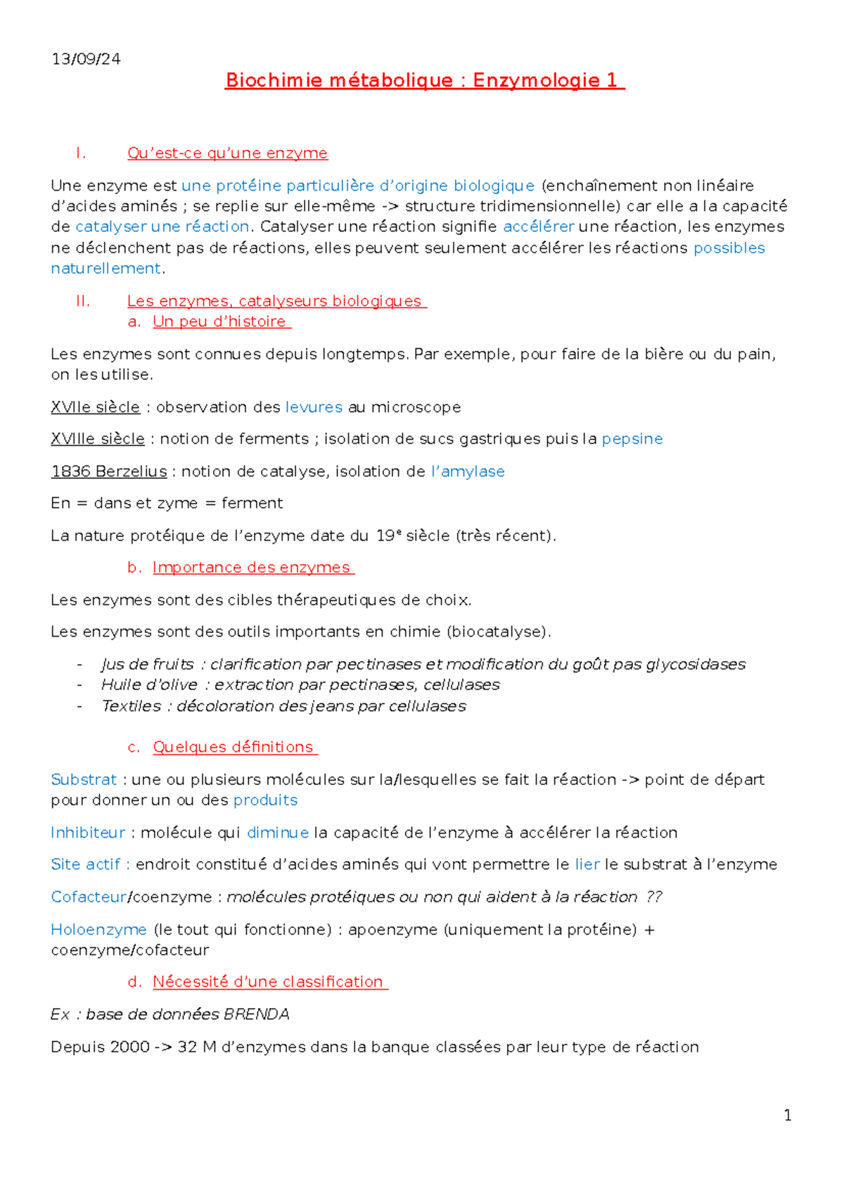 2. Enzymologie - cours de mr lafitte - Biochimie métabolique ...