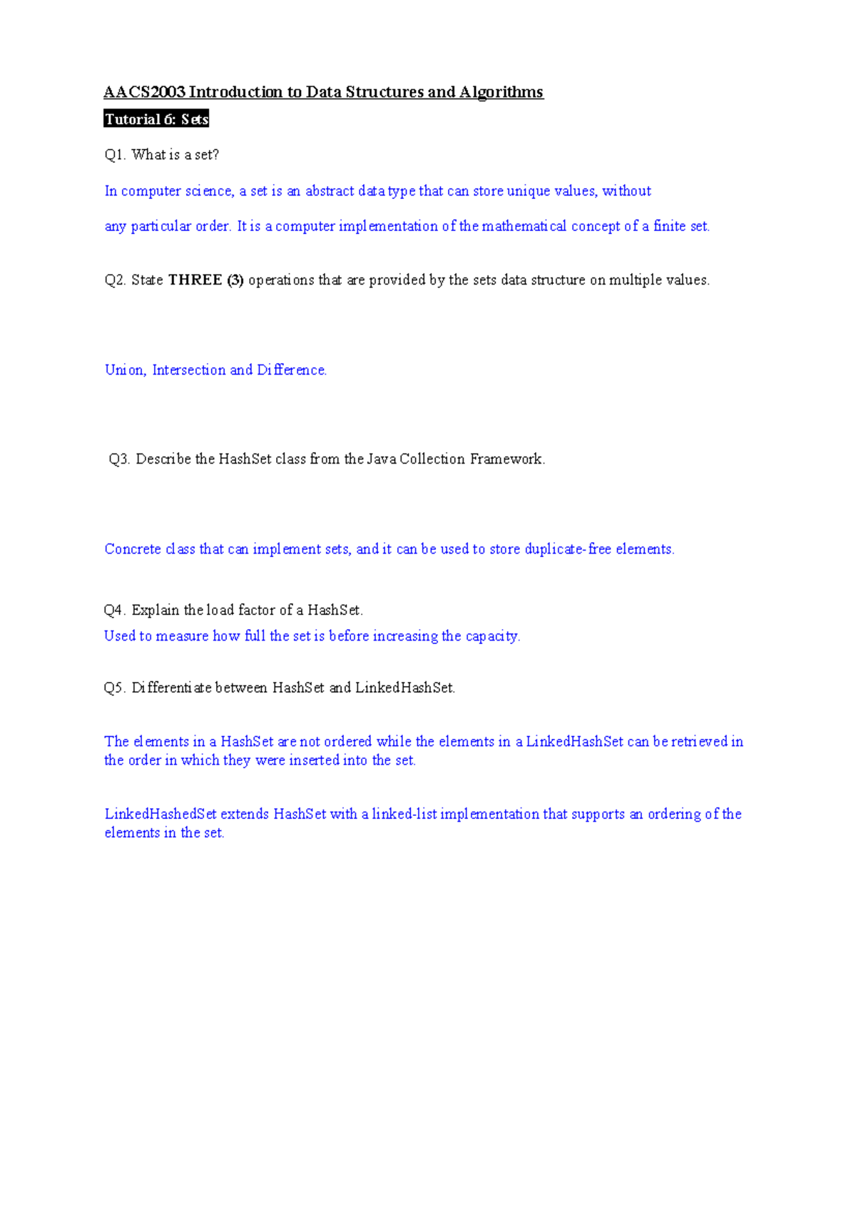 IDSA T6 - Tutorial 6 - AACS2003 Introduction to Data Structures and ...