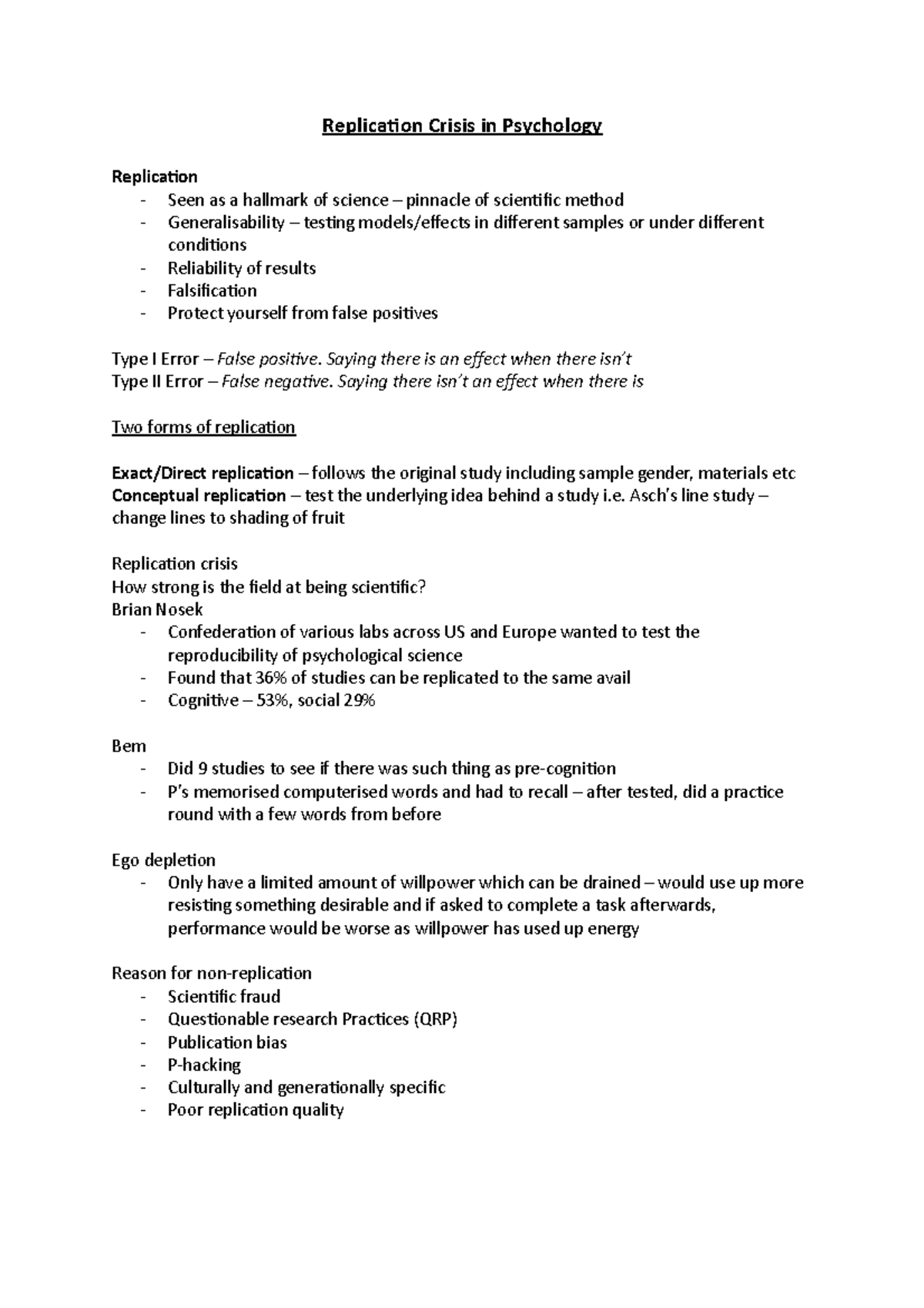 Psych enquiry lecture 5 - Replication Crisis - Replication Crisis in ...