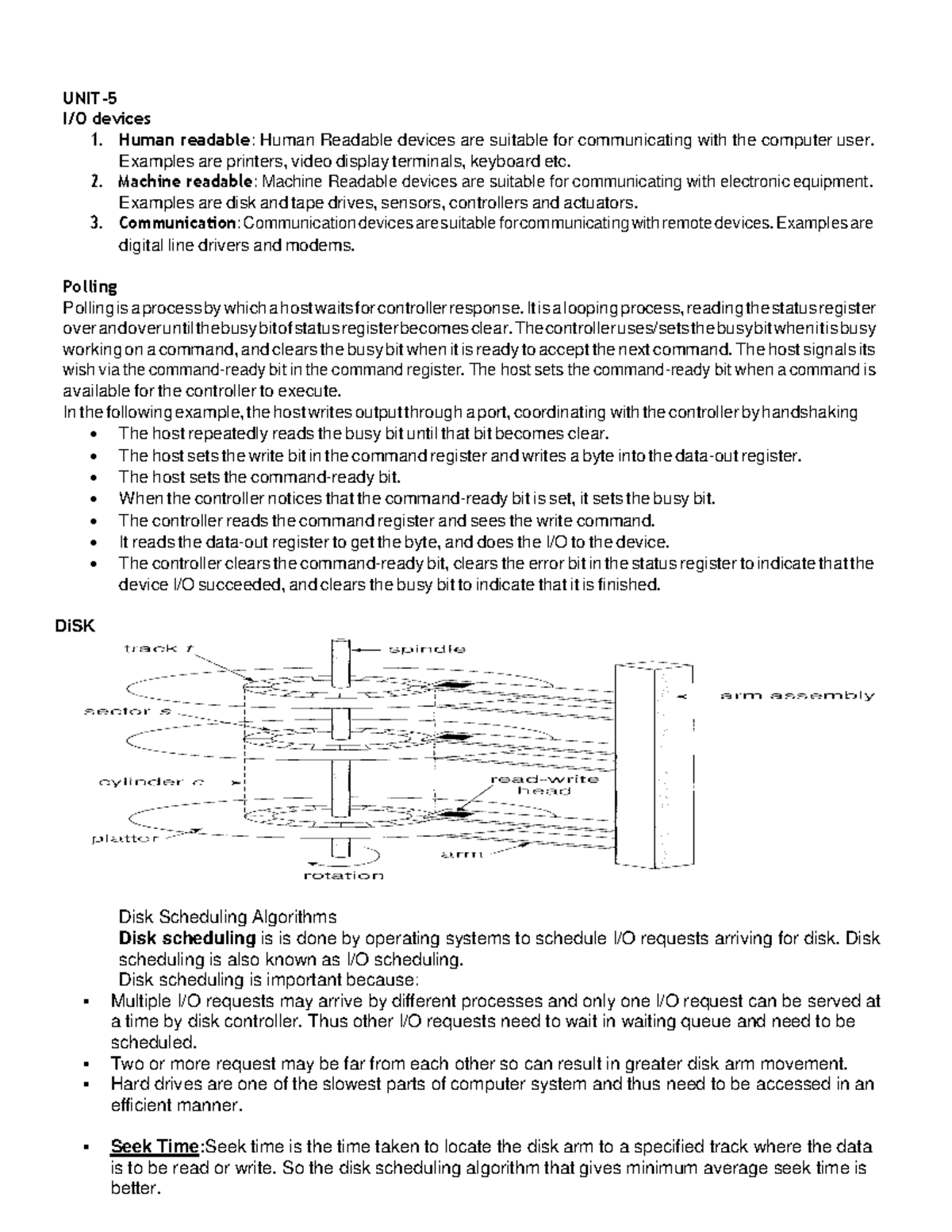 OS UNIT-5 - you can read them - devices 1. Human readable: Human ...