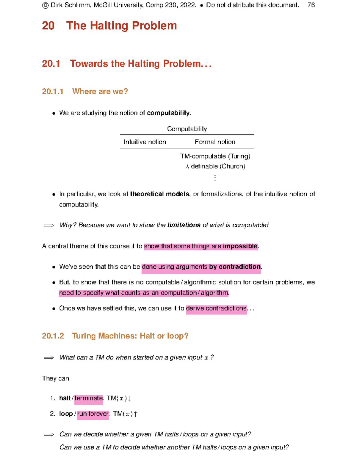 Slides-comp230-20-halting problem - 20 The Halting Problem 20 Towards ...