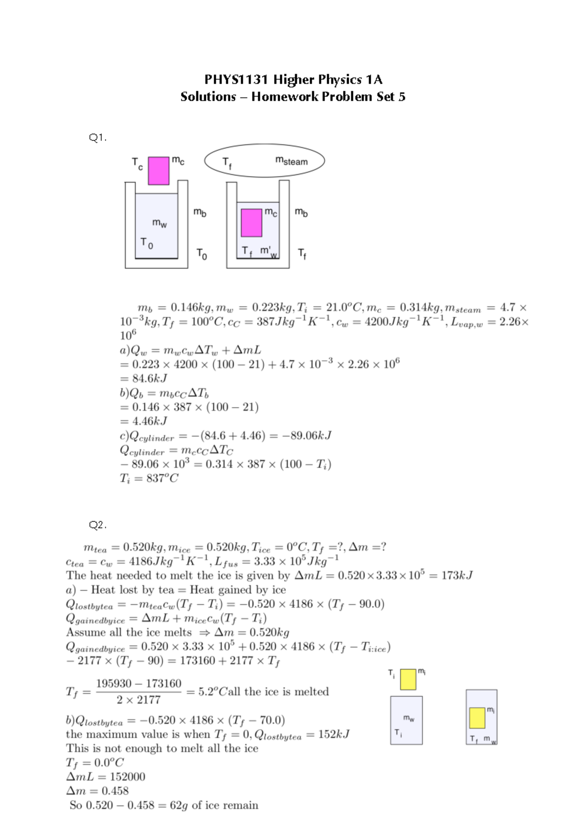 PHYS1131 solutions Tut 5 12 - PHYS1131 Higher Physics 1A Solutions ...