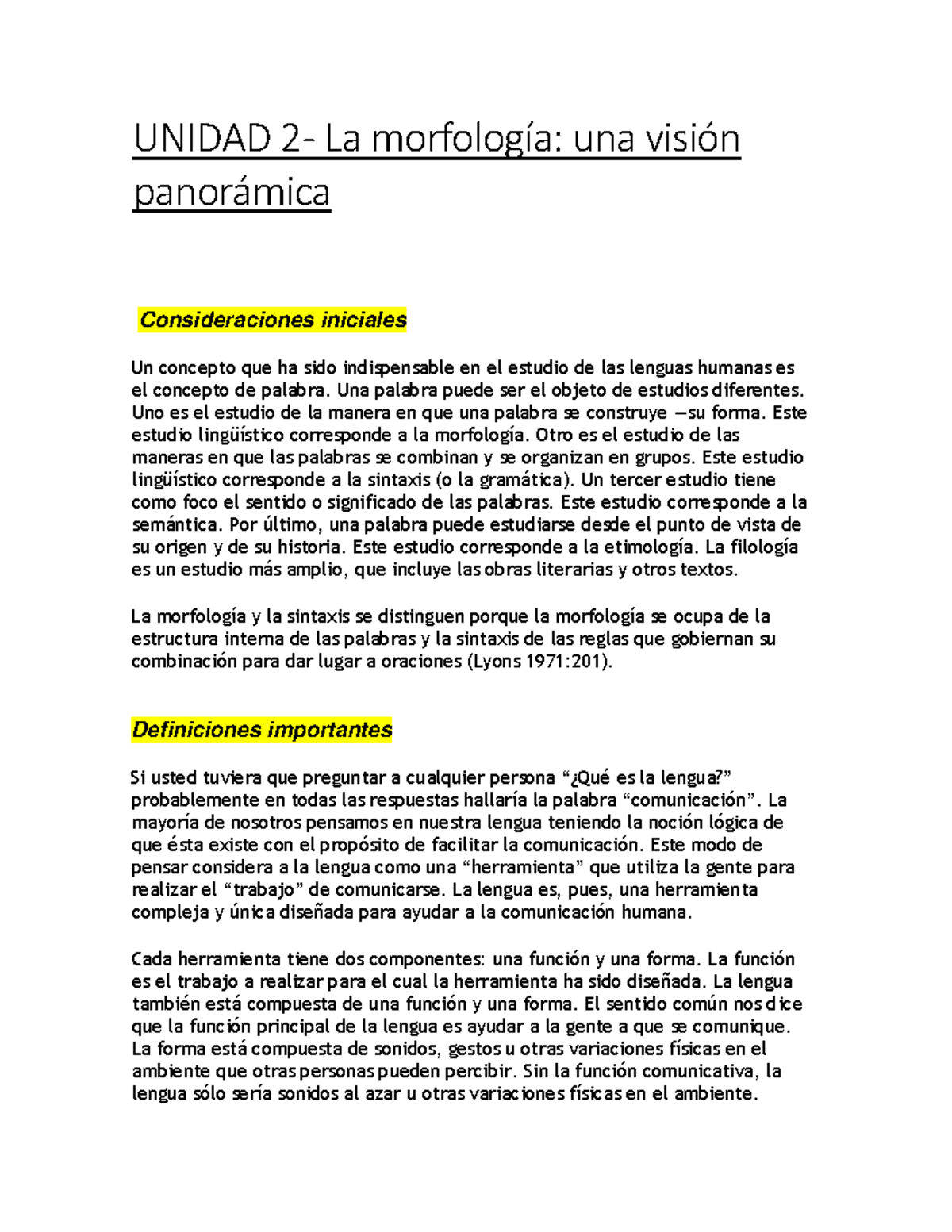 Morfologia Vision General - UNIDAD 2 - La morfología: una visión ...