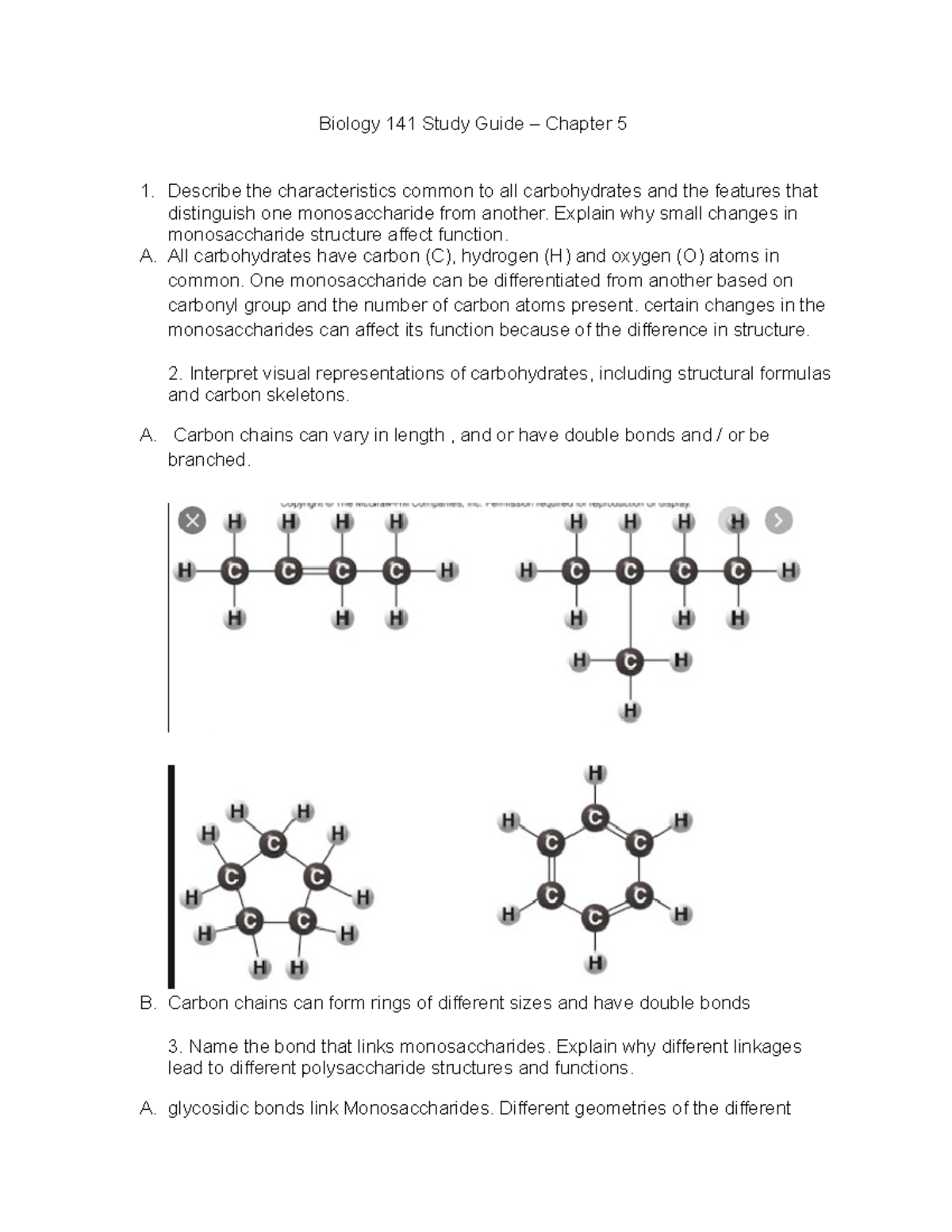 Biology 141 Study Guide – Chapter 5 - Biology 141 Study Guide – Chapter ...