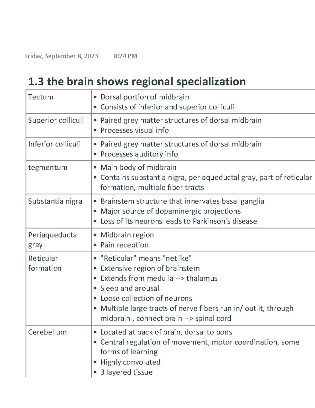 1.3 the brain shows regional specialization - 1 the brain shows ...