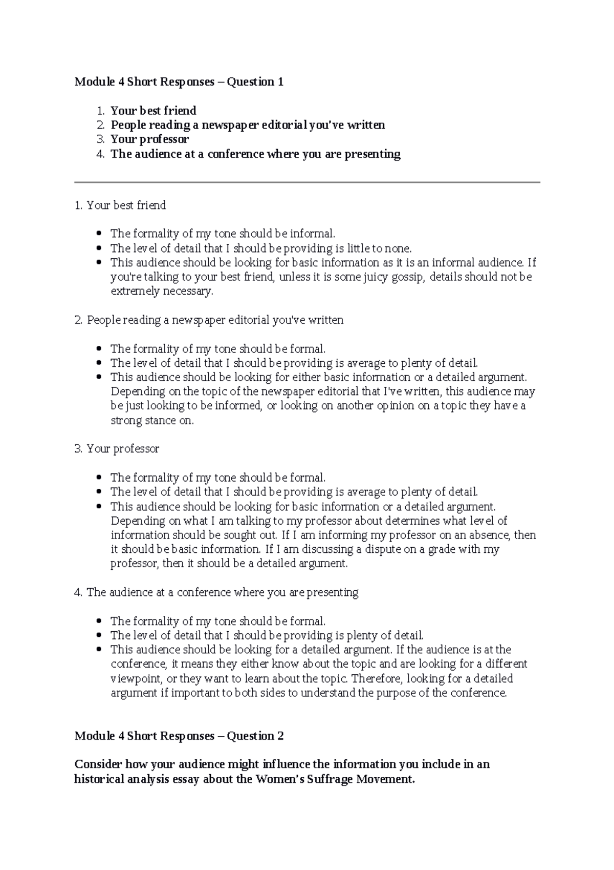 Module 4 Short Answers - Module 4 Short Responses – Question 1 1. Your ...