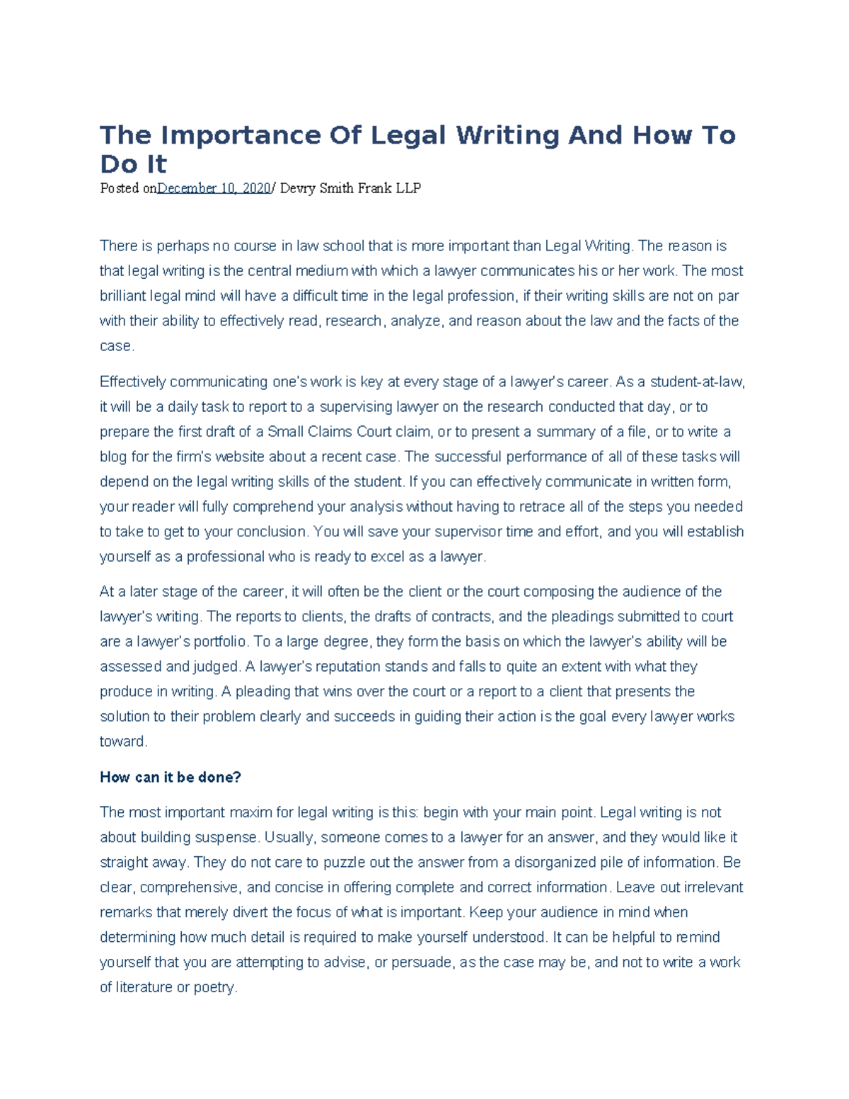 The Importance Of Legal Writing And How To Do It - The Importance Of ...
