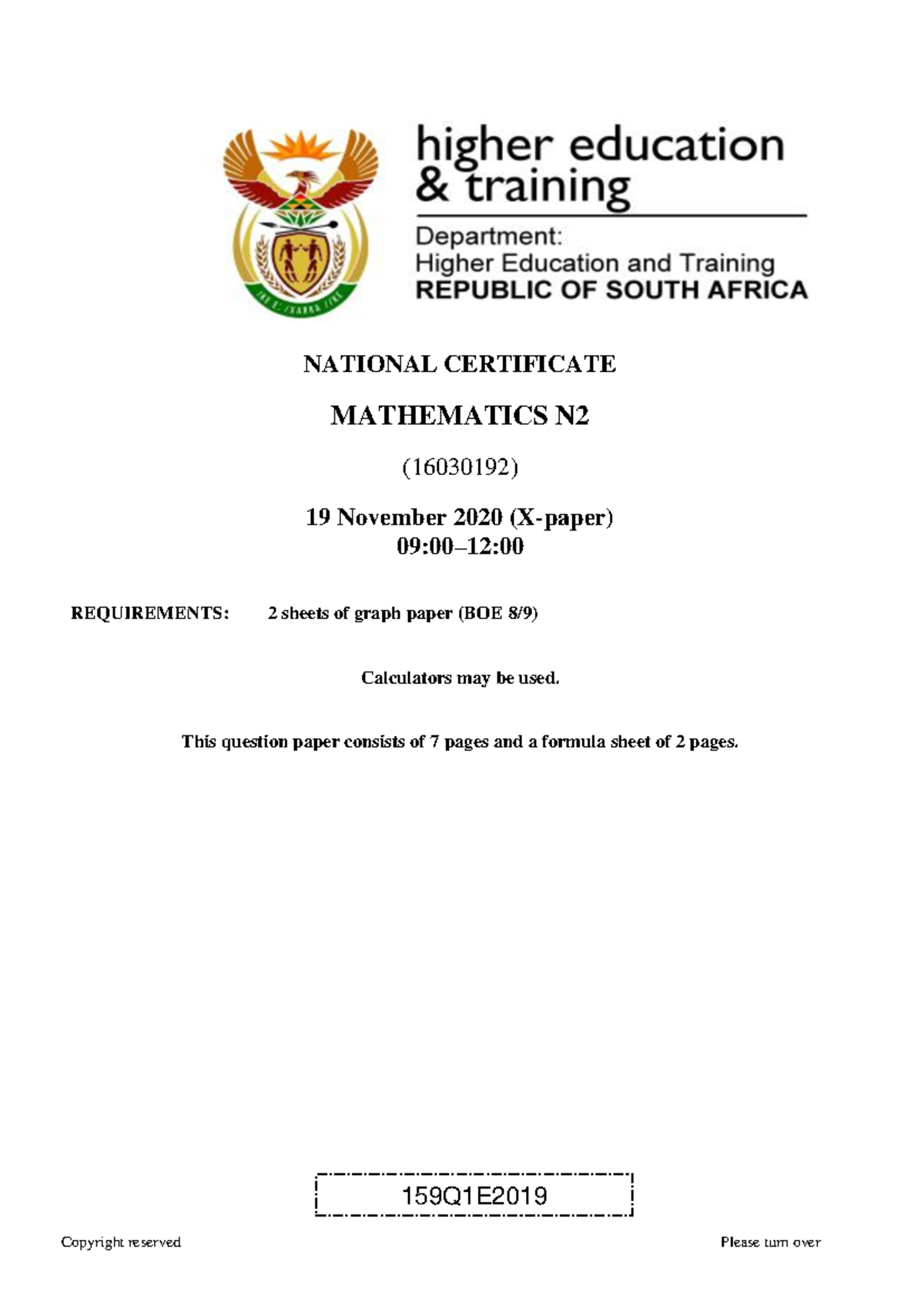 N2 Mathematics November 2020 - NATIONAL CERTIFICATE MATHEMATICS N ...