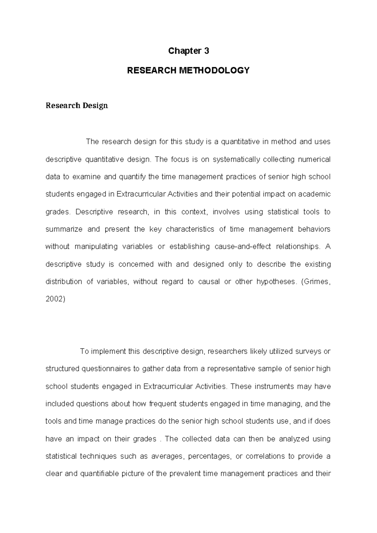 Chapter-3-Methodology - Chapter 3 RESEARCH METHODOLOGY Research Design ...