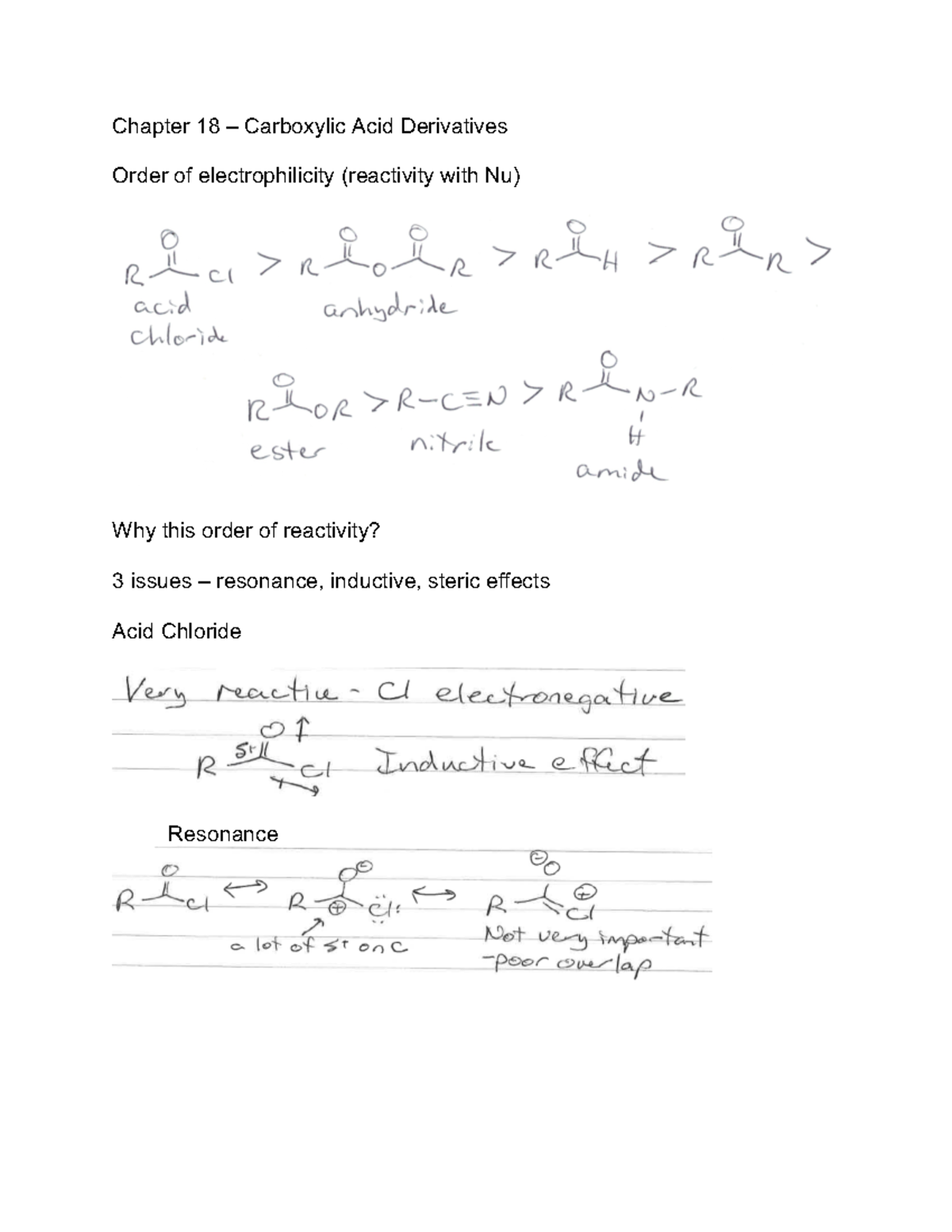Chapter 18 – Carboxylic Acid Derivatives - Chapter 18 – Carboxylic Acid ...