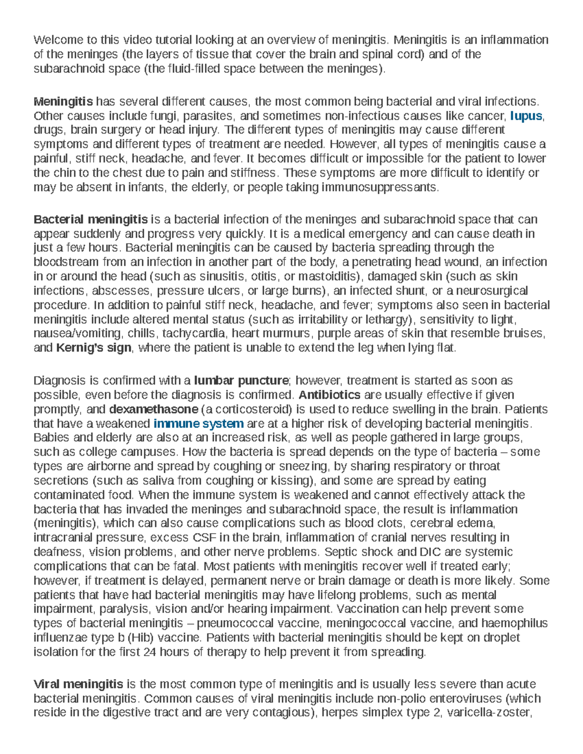 What is Meningitis (Video) - Welcome to this video tutorial looking at ...