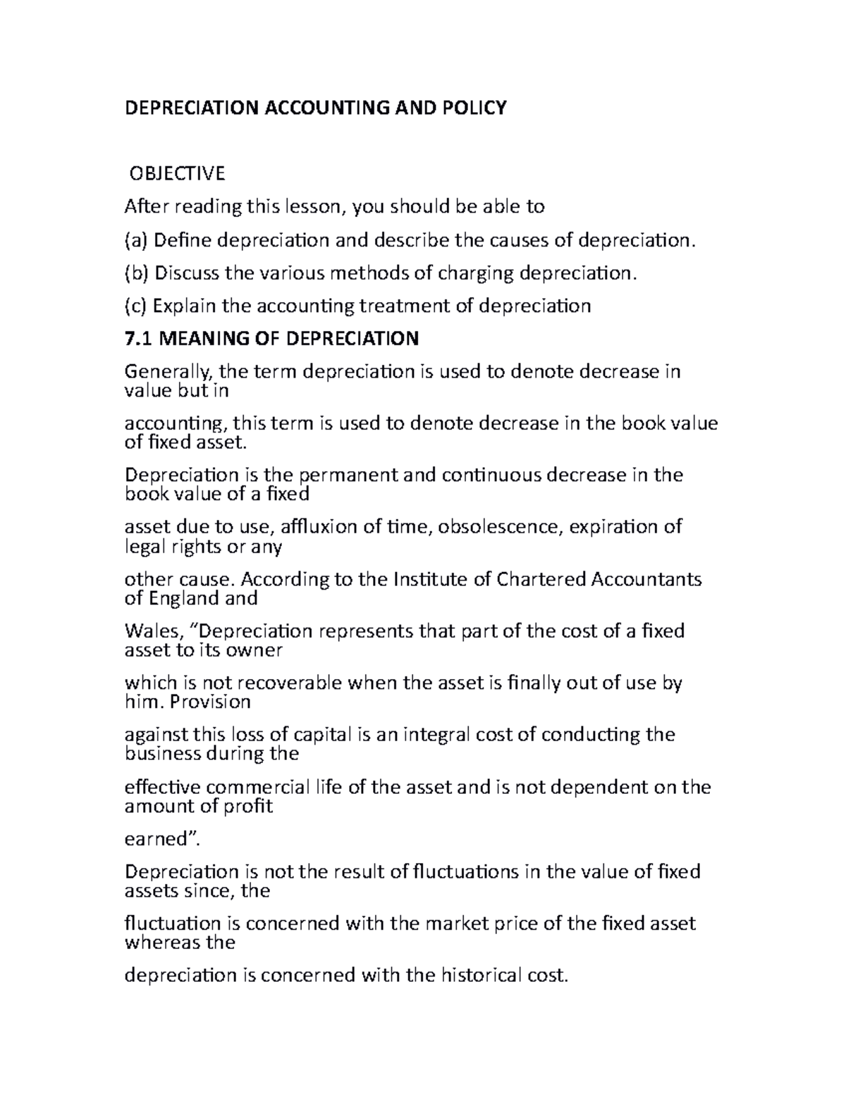 Depreciation Accounting AND Policy - DEPRECIATION ACCOUNTING AND POLICY ...