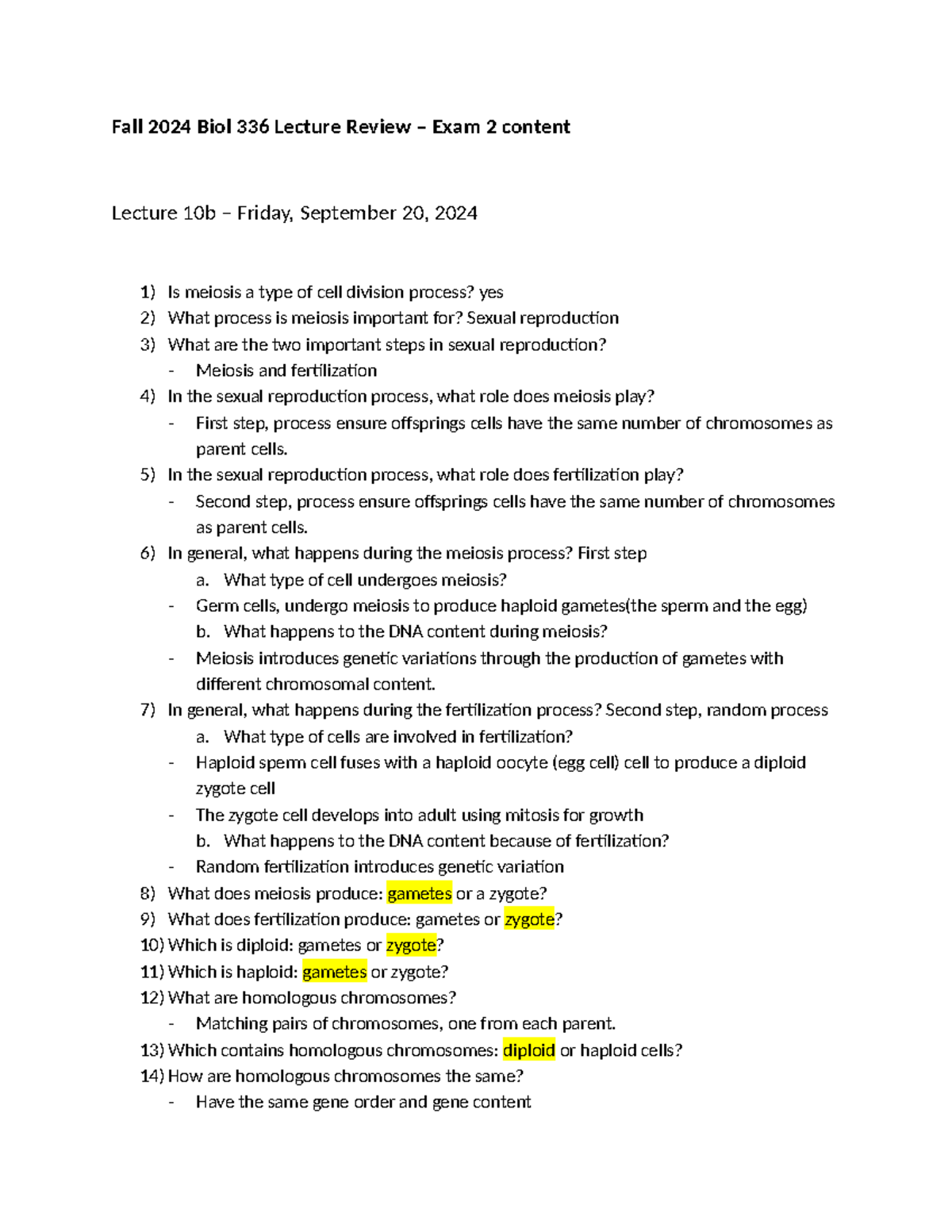 Fa24^M336^Mlecture^M 10b copy - Fall 2024 Biol 336 Lecture Review ...