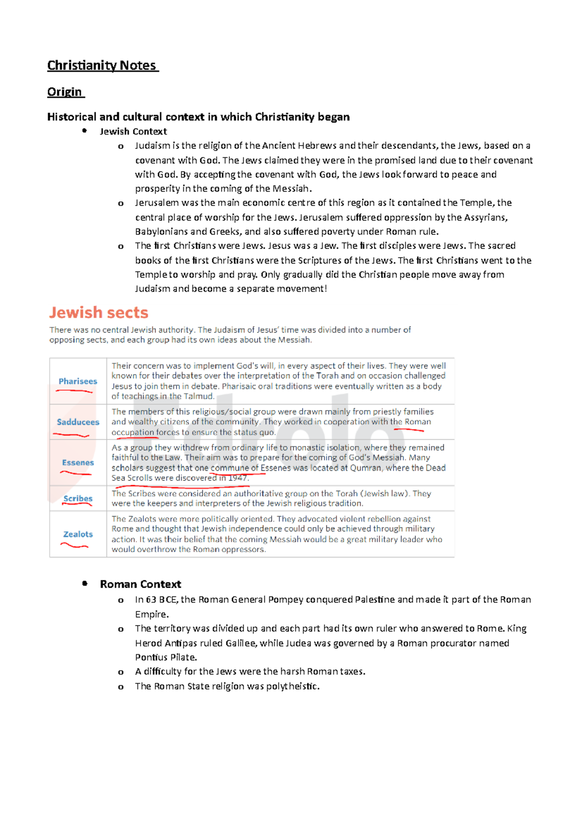 Christianity Notes - Christianity Notes Origin Historical and cultural ...