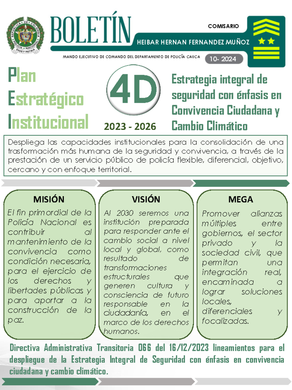 Boletín - Plan estratégico institucional 4D - HEIBAR HERNAN FERNANDEZ ...