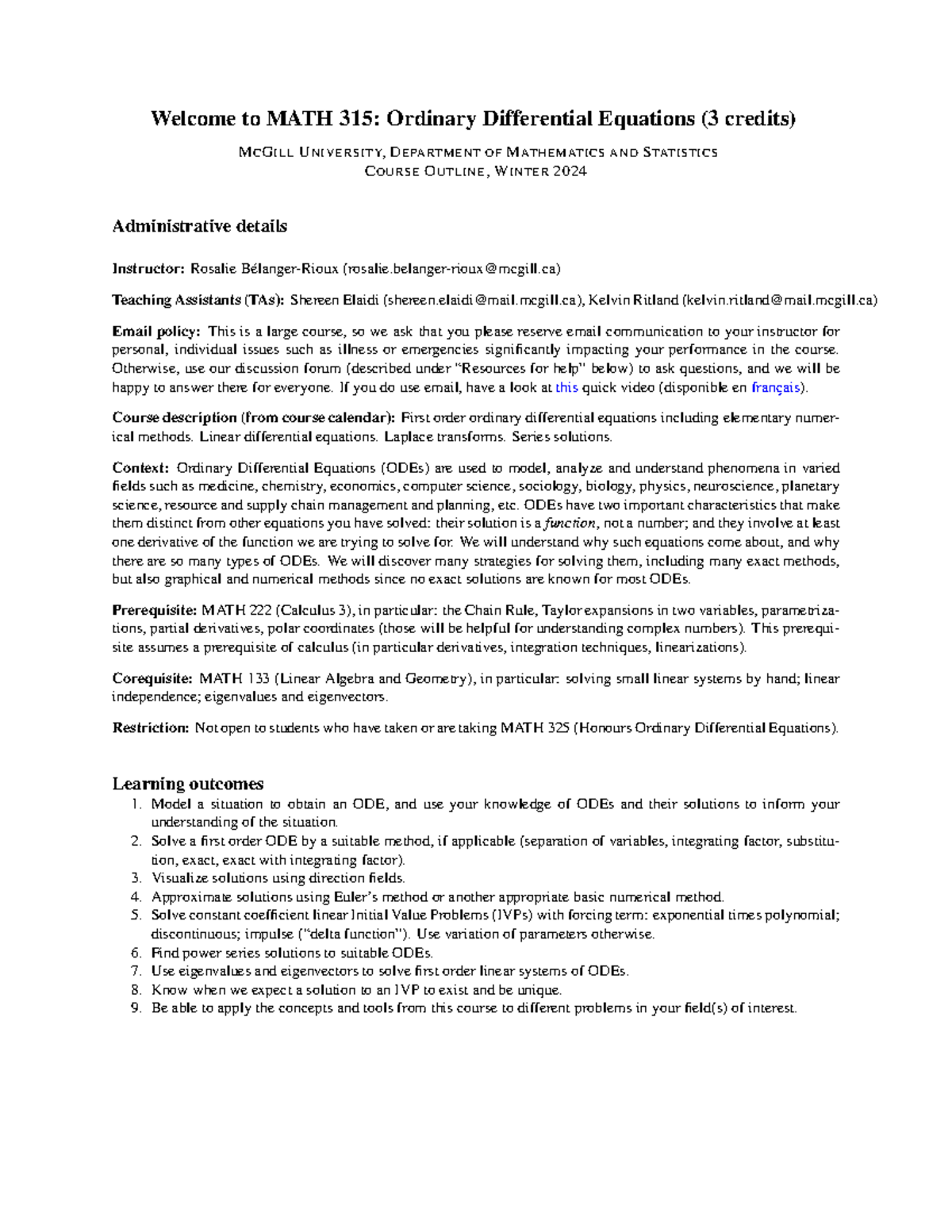 Syllabus-315-Winter 2024 - Welcome to MATH 315: Ordinary Differential ...