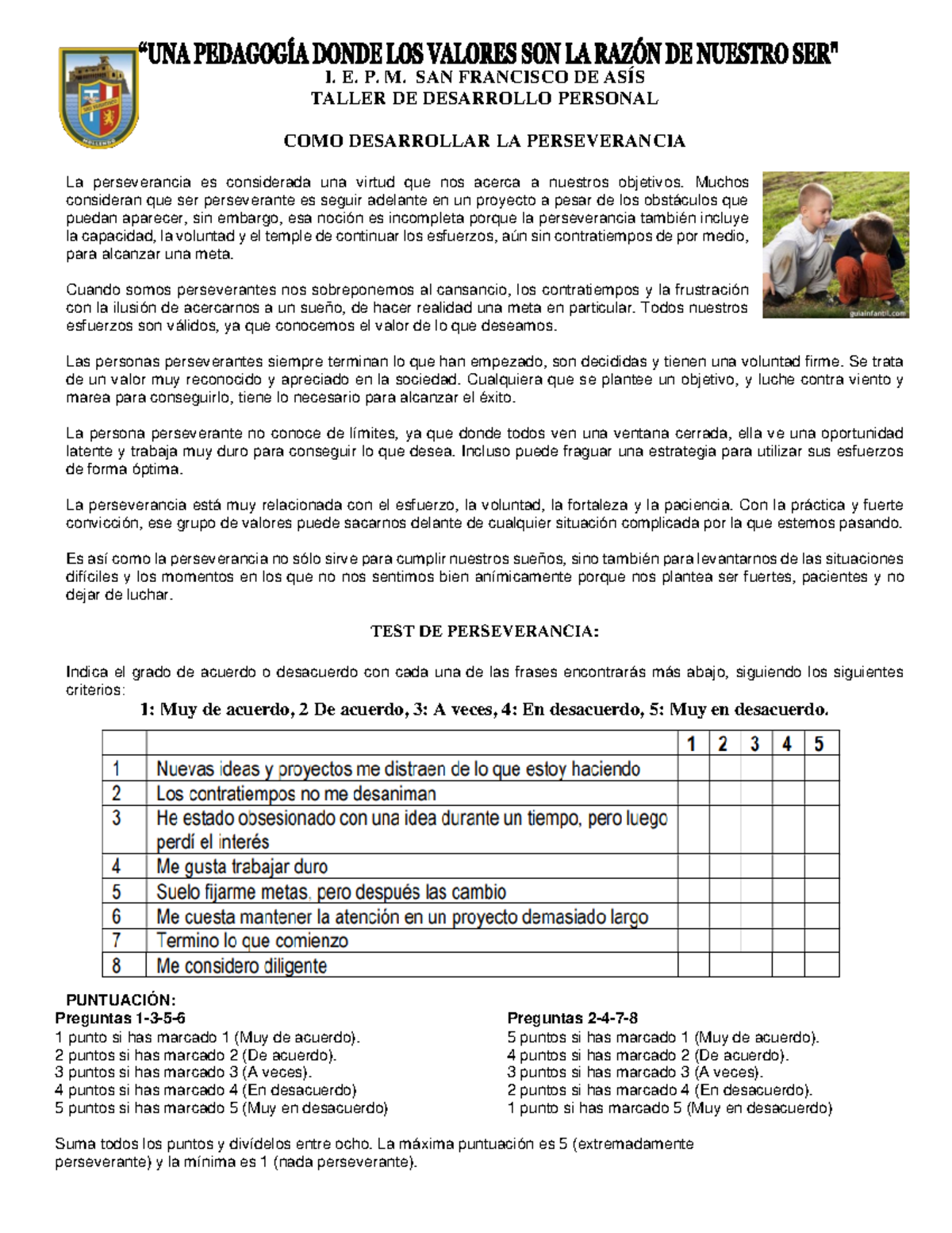 Como Desarrollar La Perseverancia I E P M San Francisco De AsÍs