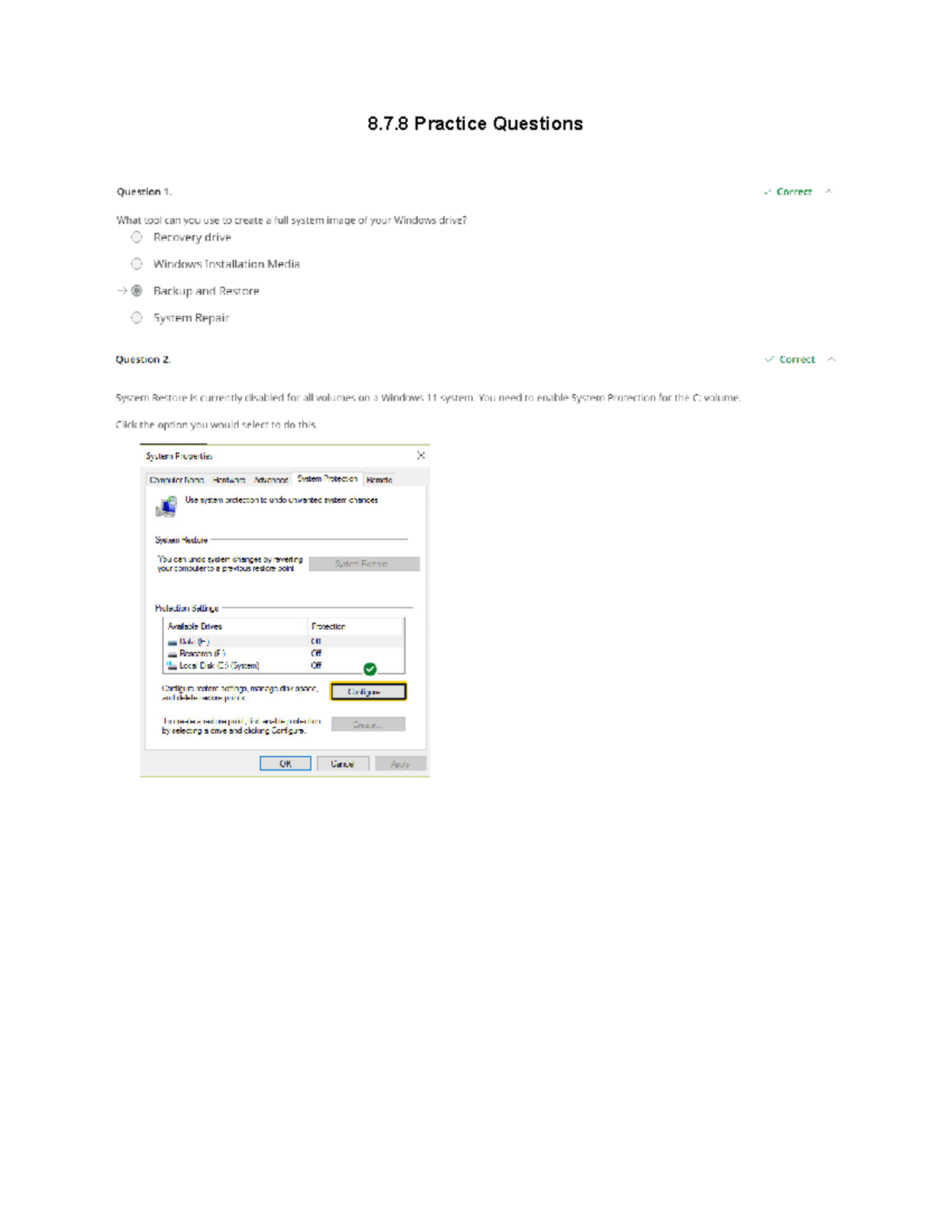 8.7.8 Practice Questions - 3-2 Quiz - IT-202 - 8.7 Practice Questions ...