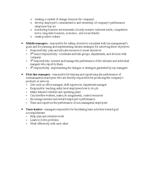 Chapter 5 - Management - Chapter 5 Planning - choosing a goal and ...