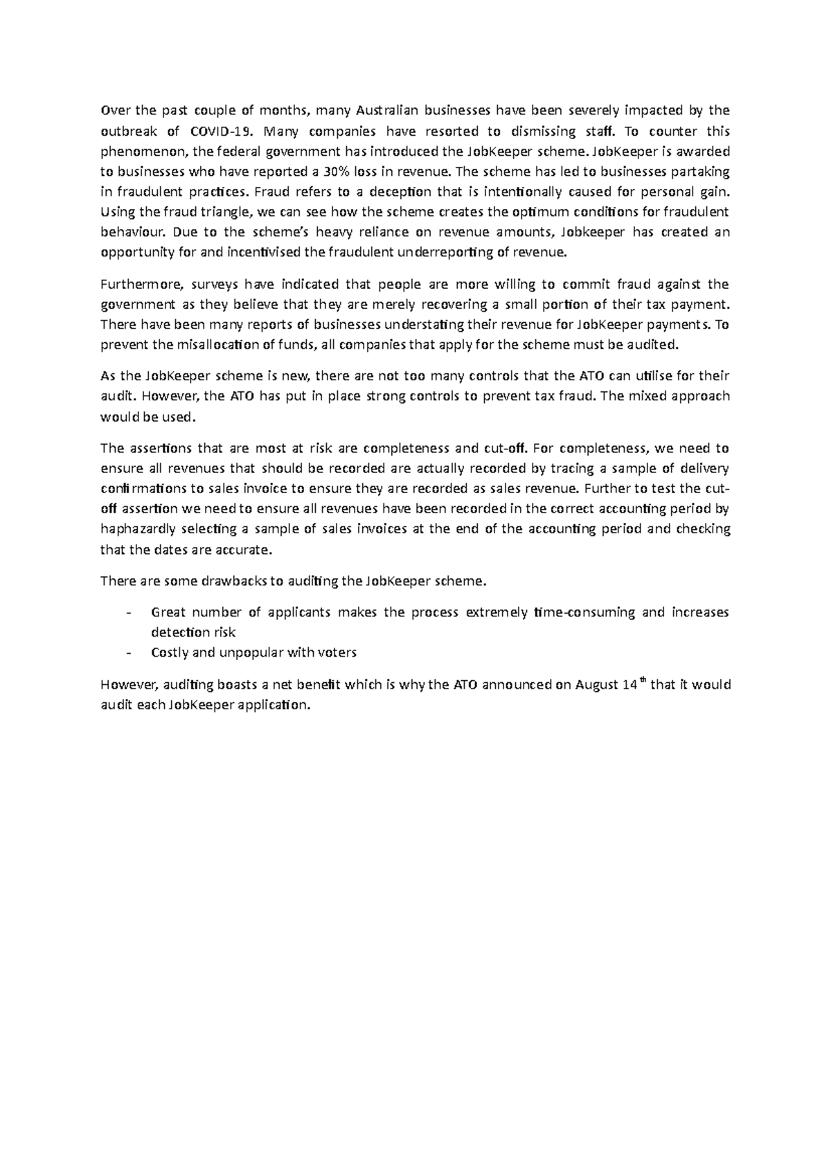 Auditing script 250 - speech - Over the past couple of months, many ...