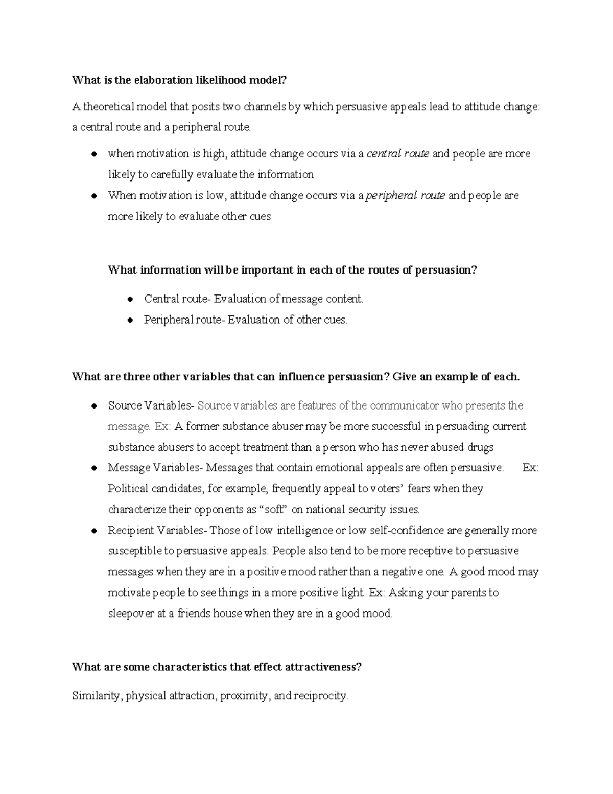 PSYC 1301 E3-15 - elaboration likelihood model - What is the ...