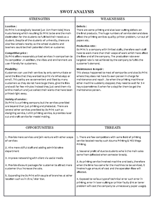 4 Read Me SWOT Analysis - SWOT - Technopreneurship - Studocu