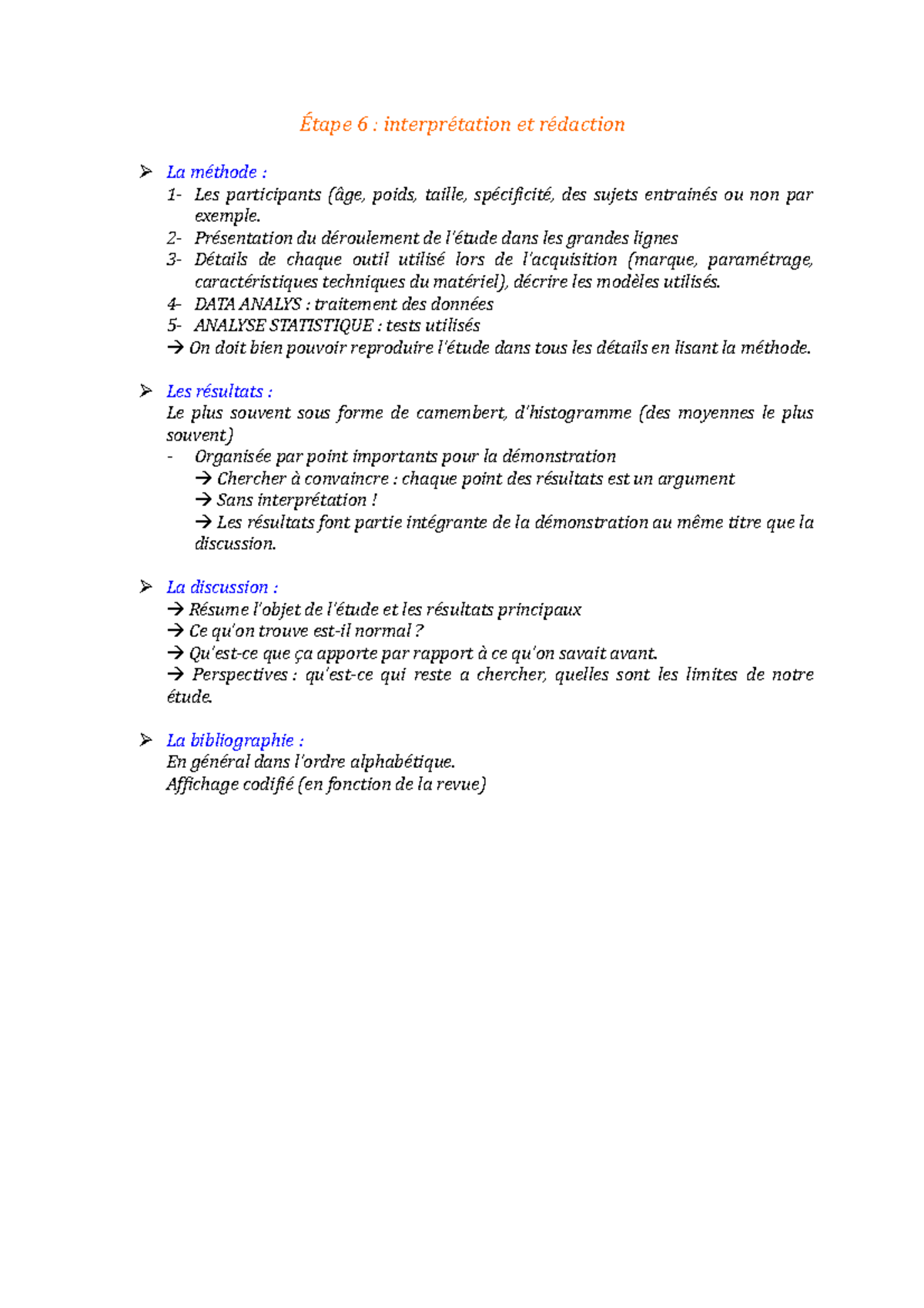 CM Approche scientifique expérimentale de lentrainement - Étape 6 ...