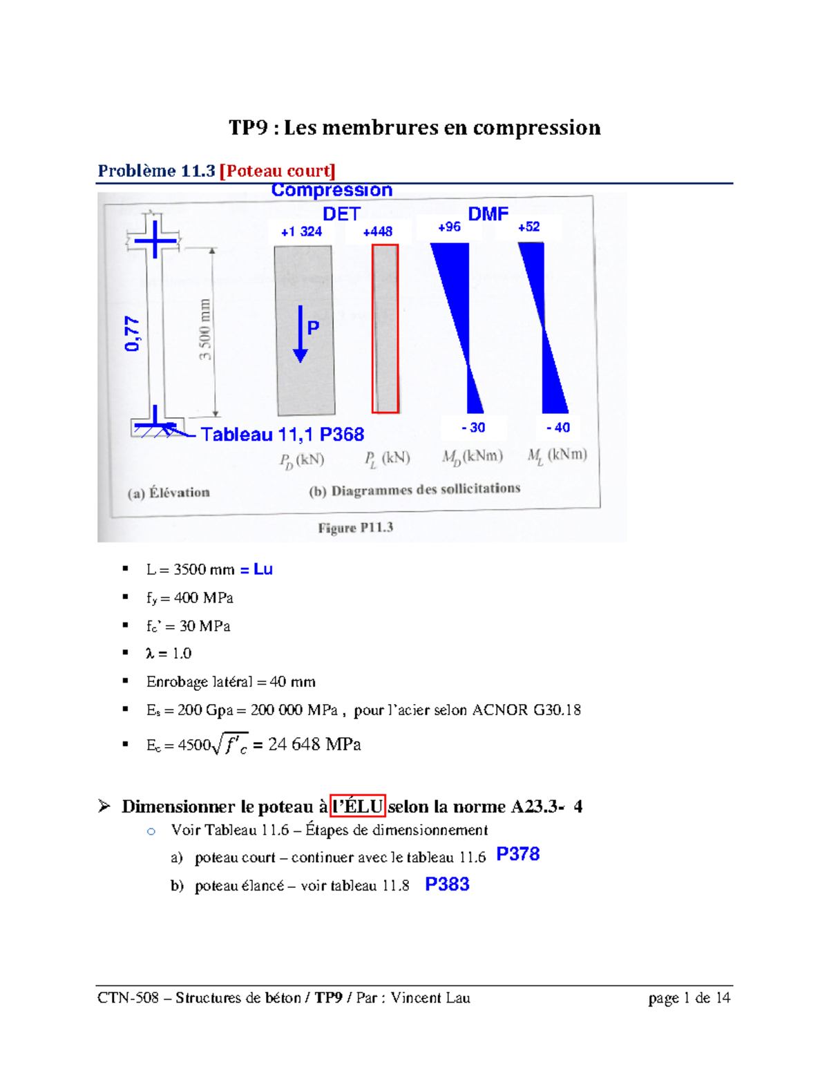 TP9 À compléter E2020 MN annoté - TP9 : Les membrures en compression ...