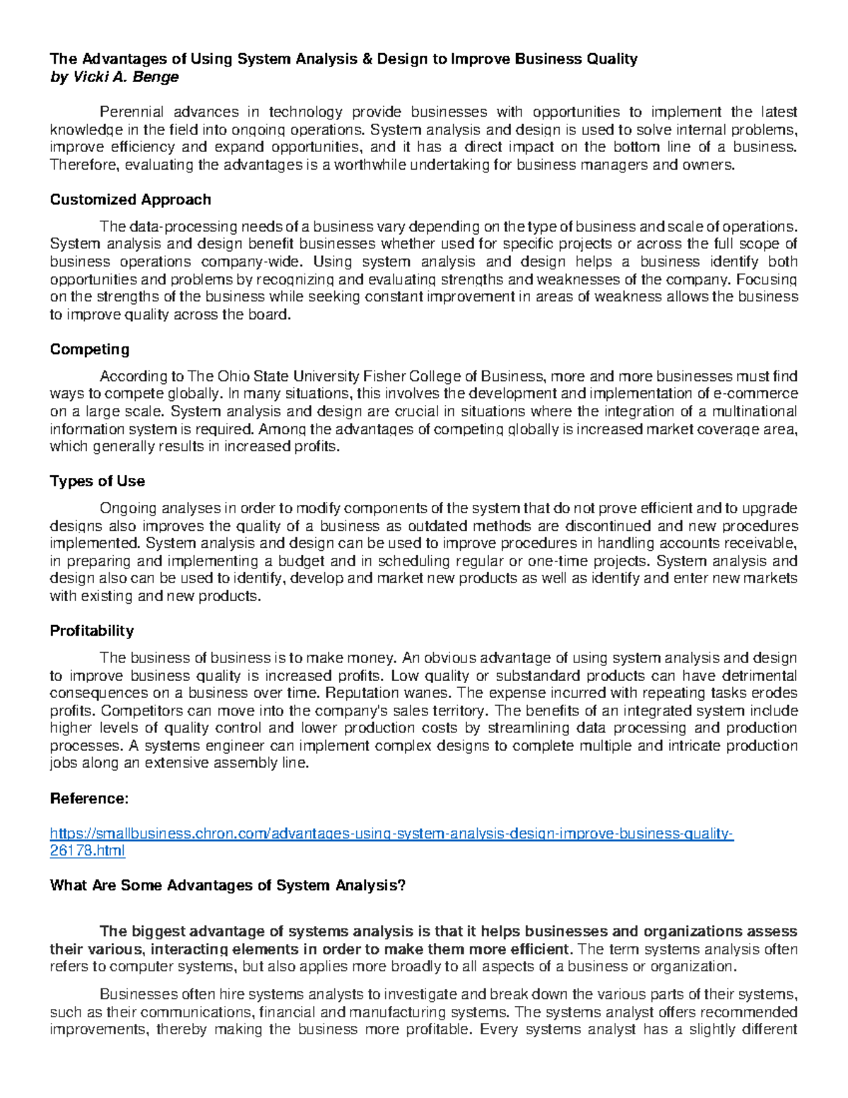 The Advantages Of Using System Analysis Benge Perennial Advances In the-advantages-of-using-system-analysis-benge-perennial-advances-in