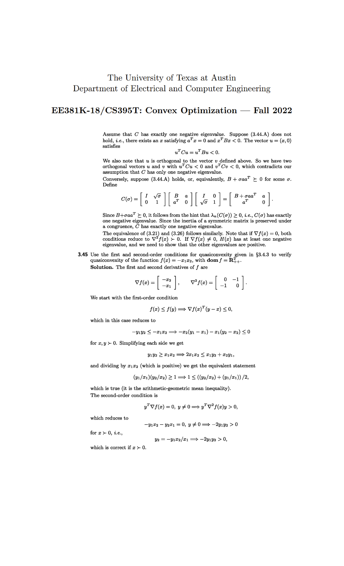 Convex practice 61 - ECE 381k - University of Texas - Studocu