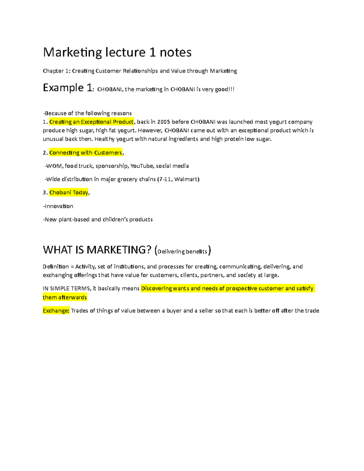 Marketing CB2601 notes made by me!!!!! - Marketing lecture 1 notes ...