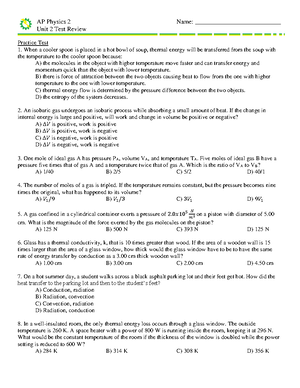 Thermal Energy Study Guide - Thermal Energy Study Guide A(n) Heat ...