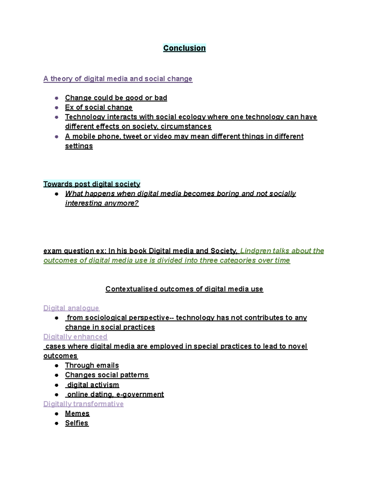 Conclusion of course- digital society - Conclusion A theory of digital ...